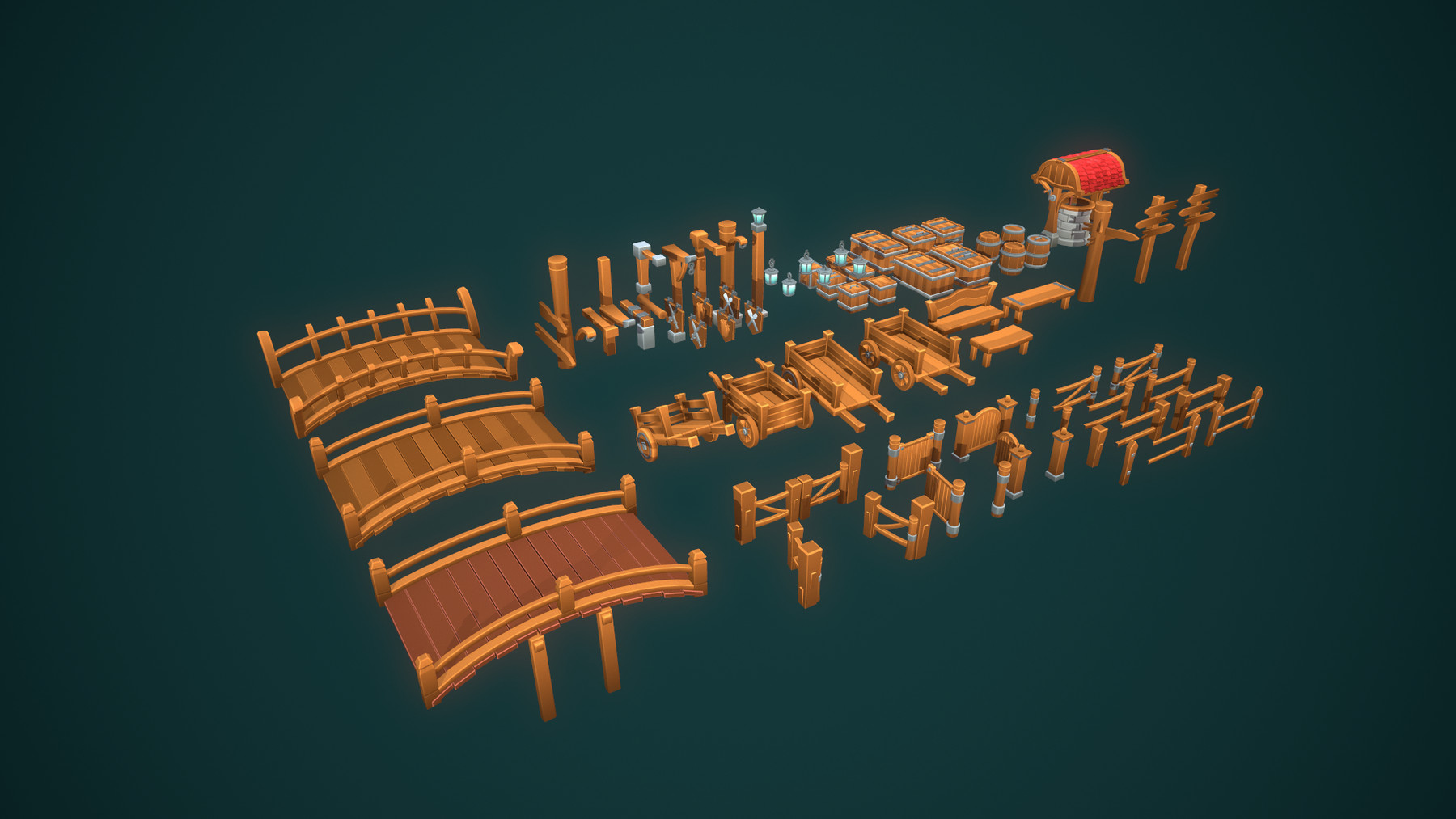 ArtStation - Low poly Medieval Toon Assets Set | Game Assets