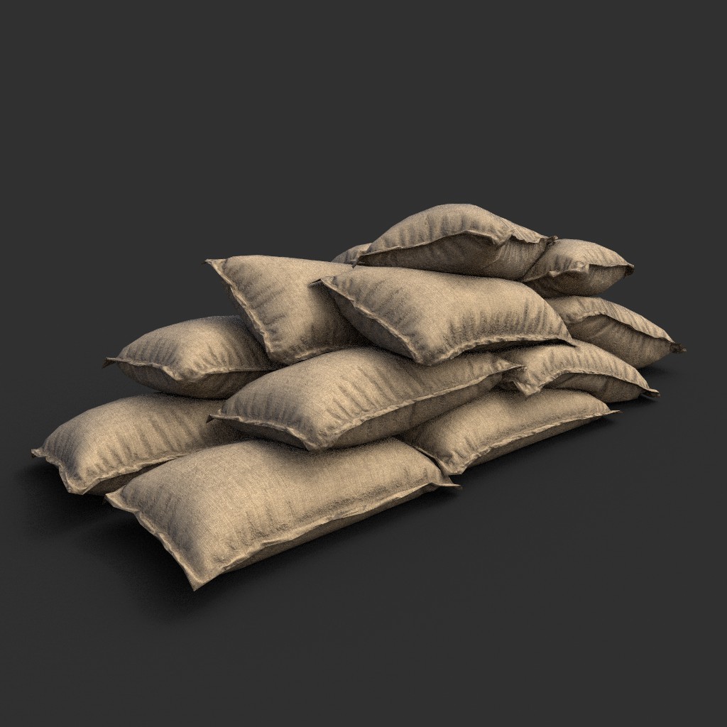 ArtStation - FREE Low poly Barrier Sandbag Pack 200203 | Game Assets