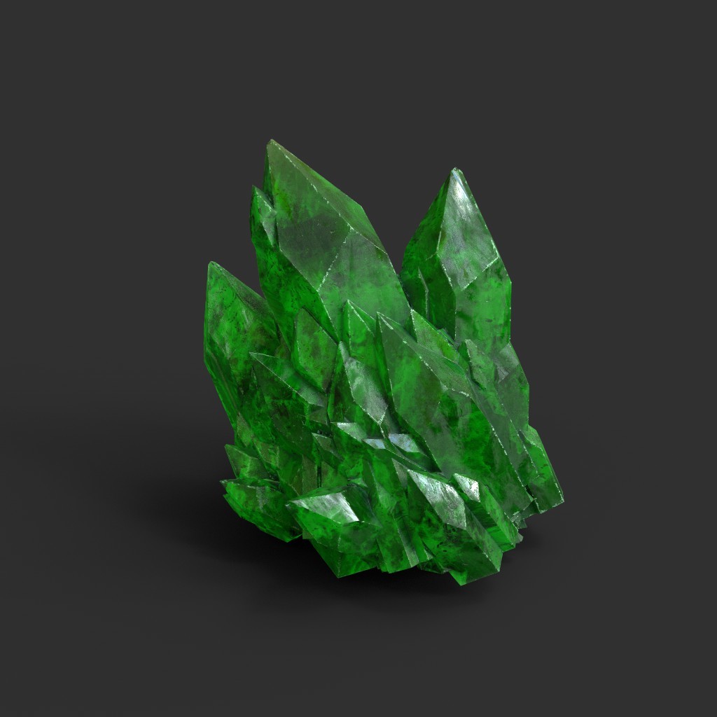 ArtStation - Low poly Green Crystal Gemstone Pack 200110 | Game Assets