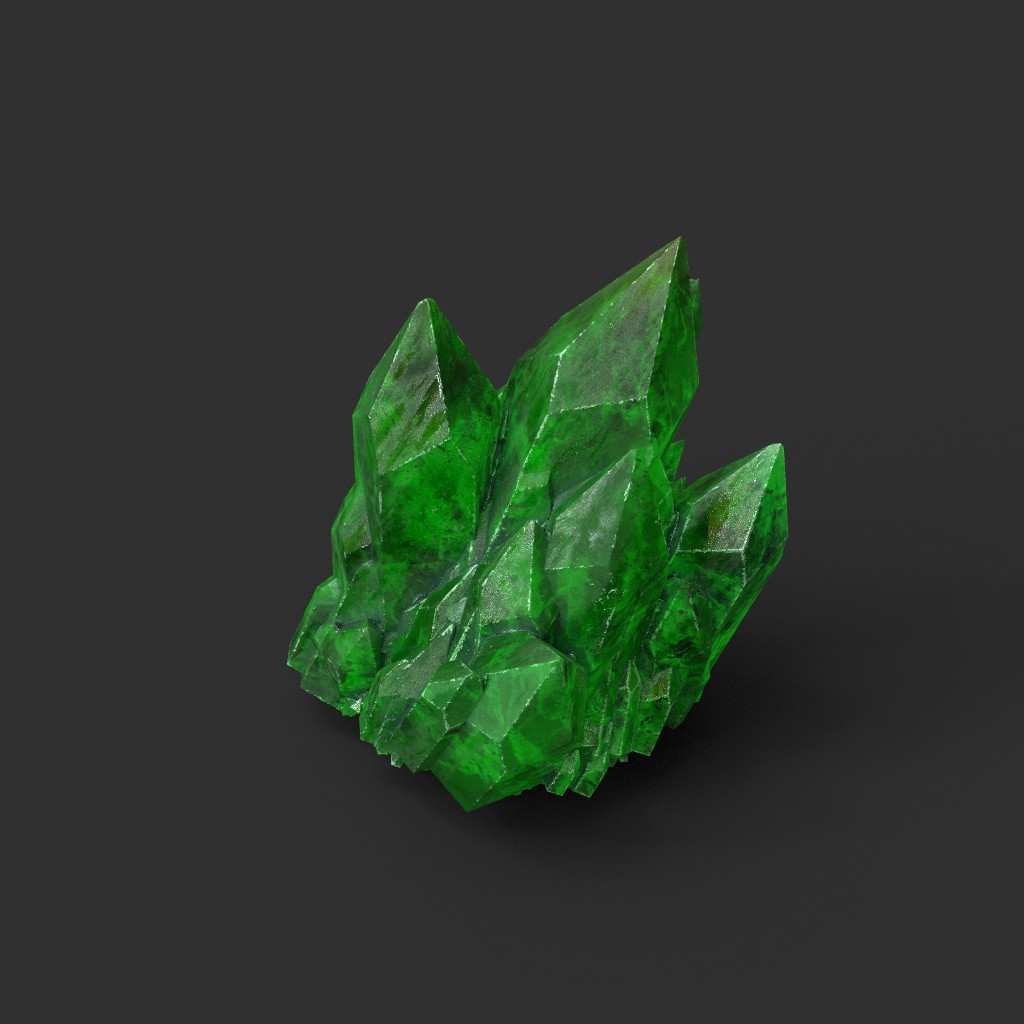 ArtStation - Low poly Green Crystal Gemstone Pack 200110 | Game Assets