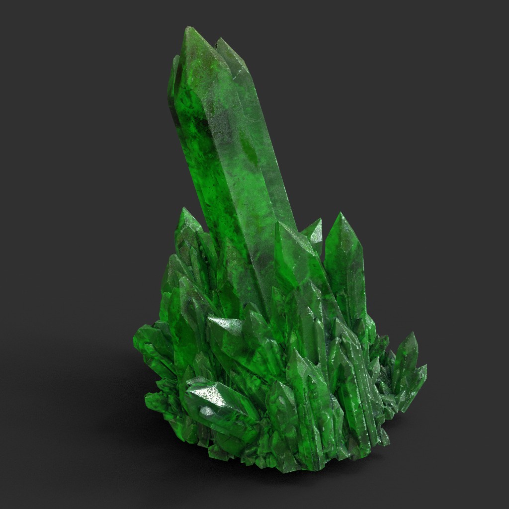 ArtStation - Low poly Green Crystal Gemstone Pack 200110 | Game Assets