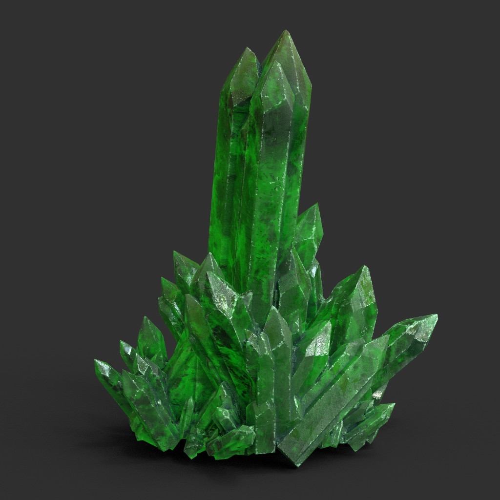 ArtStation - Low poly Green Crystal Gemstone Pack 200110 | Game Assets
