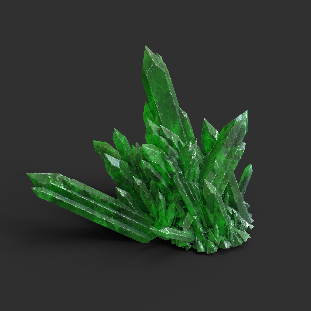 ArtStation - Low poly Green Crystal Gemstone Pack 200110 | Game Assets