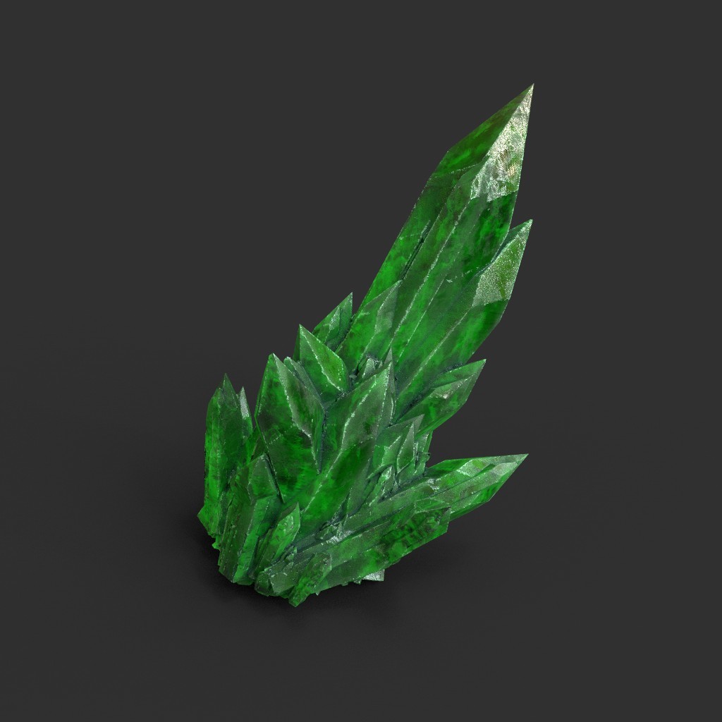 ArtStation - Low poly Green Crystal Gemstone Pack 200110 | Game Assets