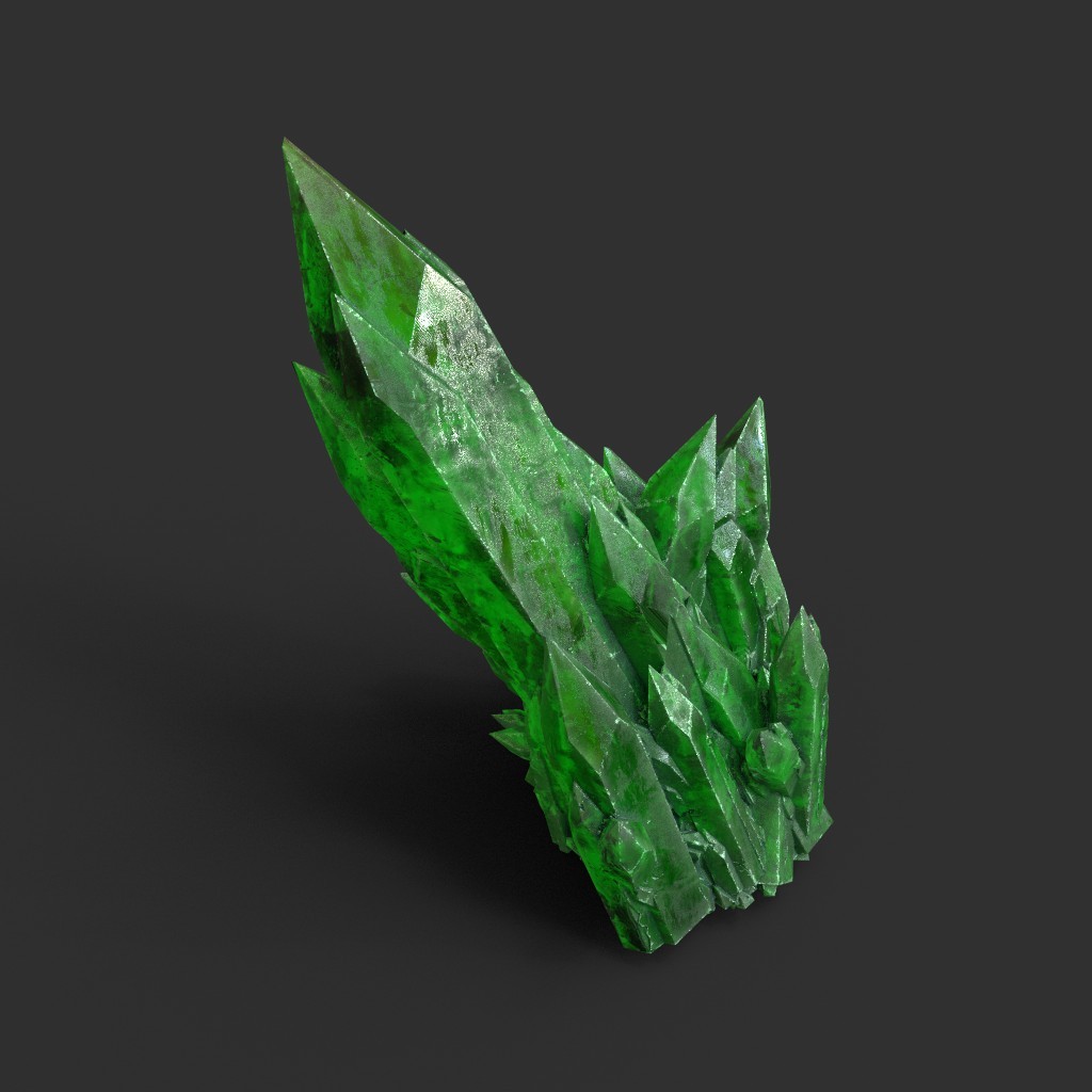 ArtStation - Low poly Green Crystal Gemstone Pack 200110 | Game Assets