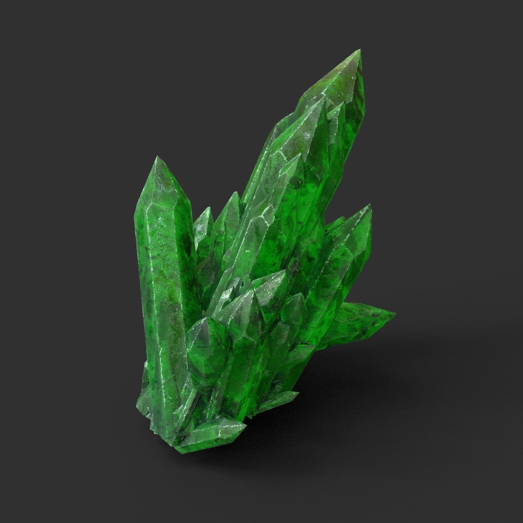 ArtStation - Low poly Green Crystal Gemstone Pack 200110 | Game Assets