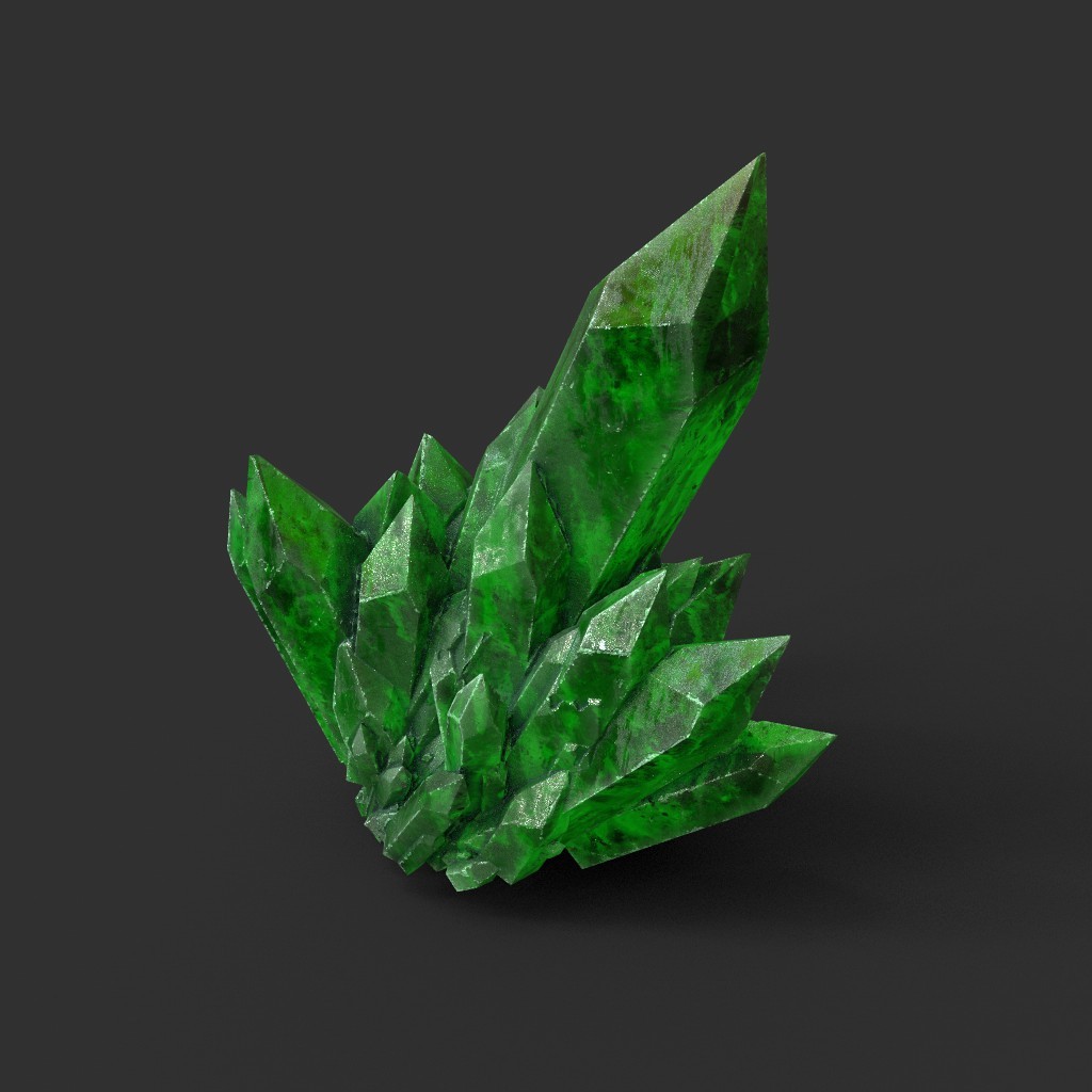 ArtStation - Low poly Green Crystal Gemstone Pack 200110 | Game Assets