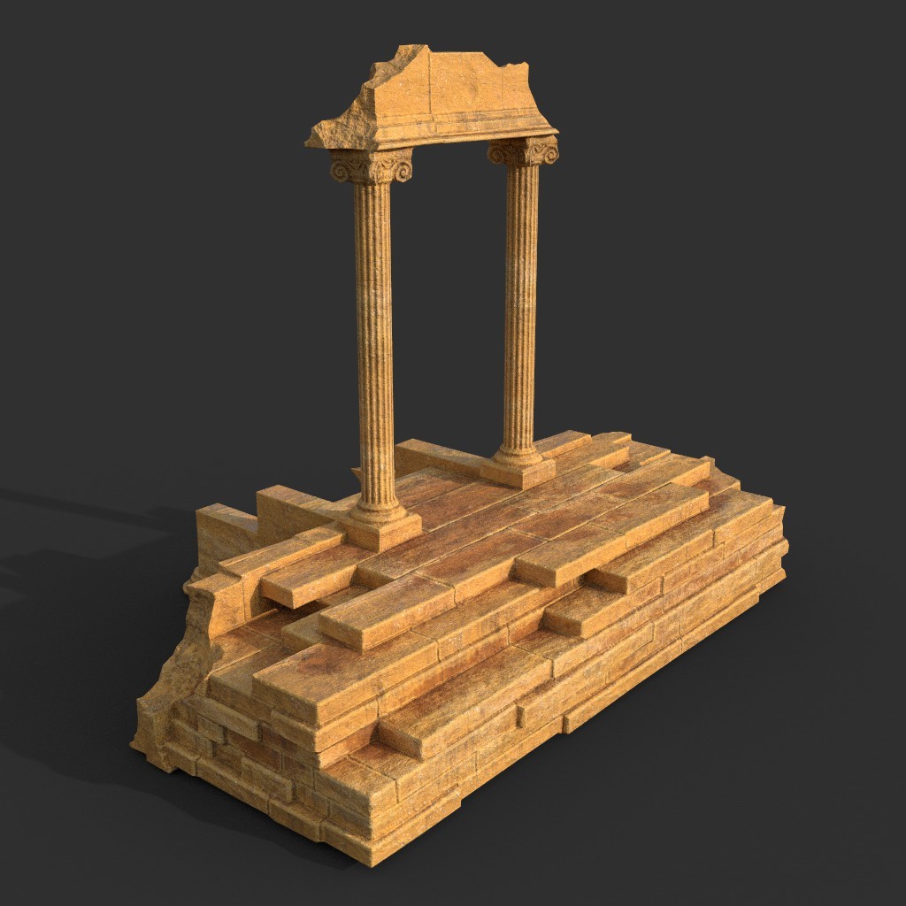 ArtStation - Low poly Ancient Roman Ruin Construction Pack - Sandstone ...