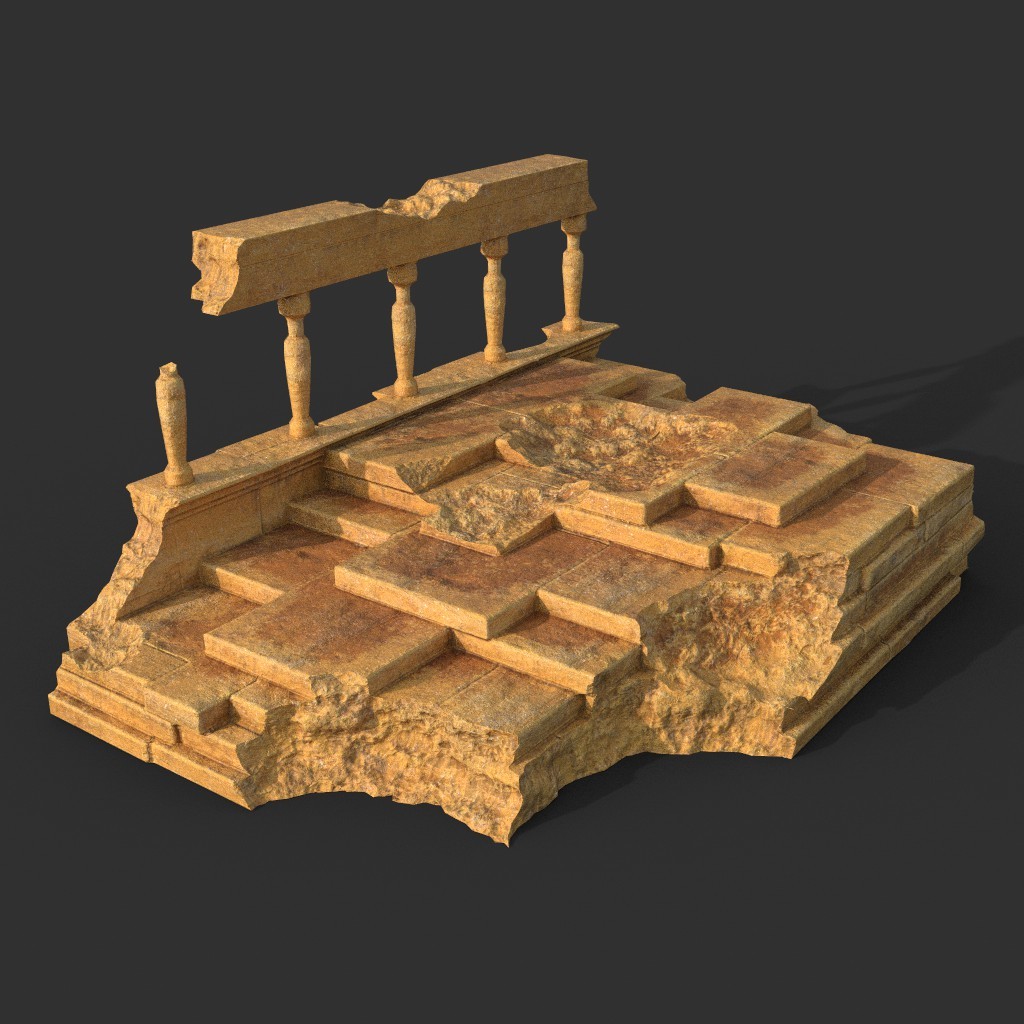 ArtStation - Low poly Ancient Roman Ruin Construction Pack - Sandstone ...