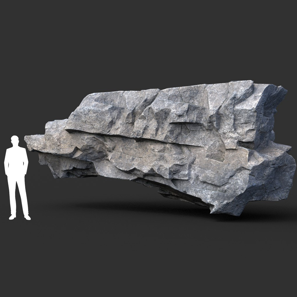 ArtStation - Low poly Gray Granite Rock 01 200101 Pack B | Game Assets