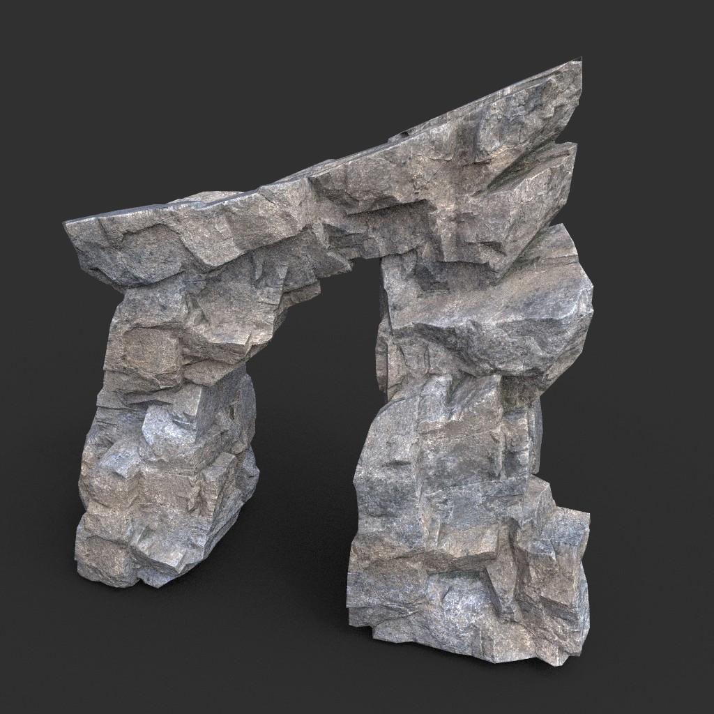 ArtStation - Low poly Gray Granite Rock 01 200101 Pack B | Game Assets