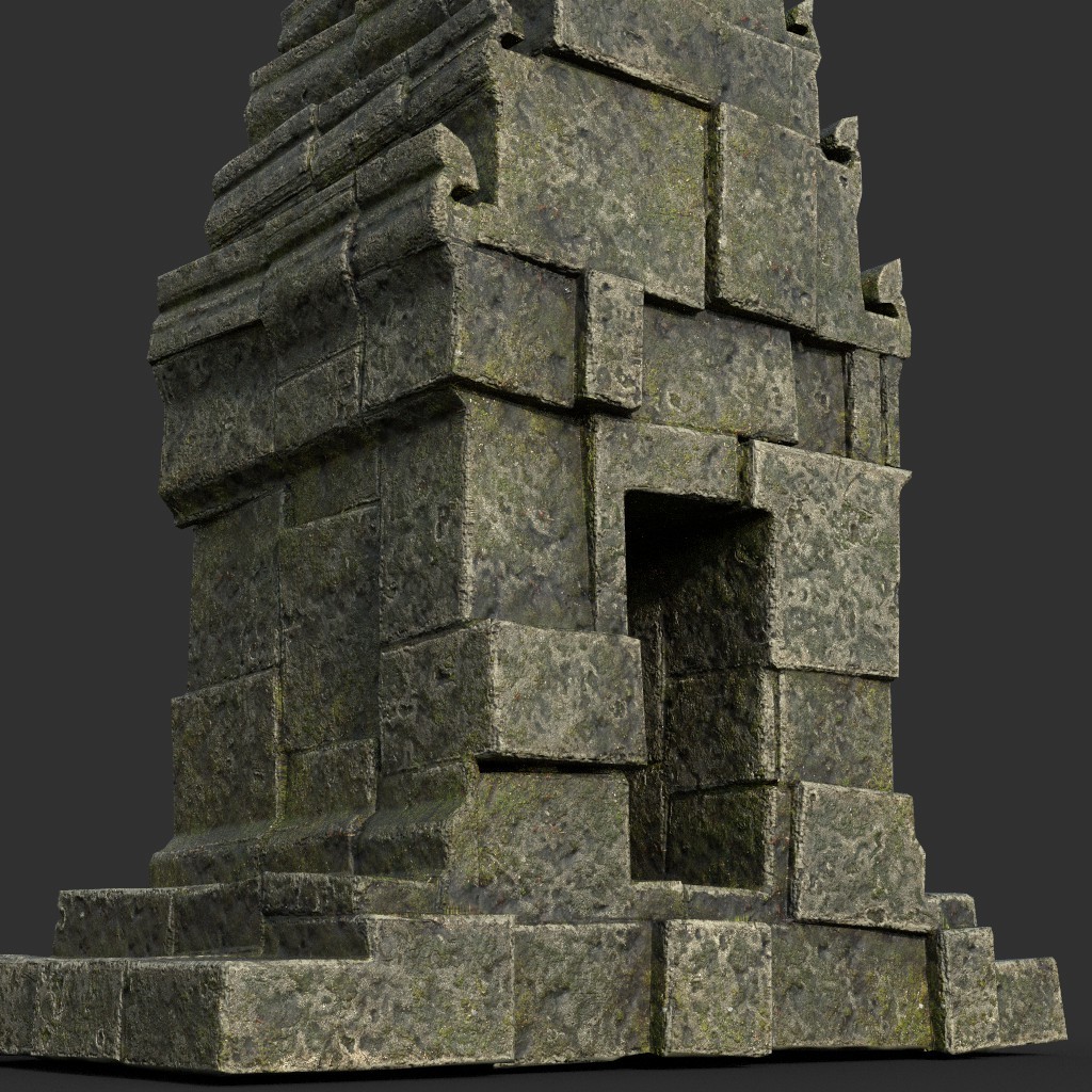 ArtStation - Low poly Mossy Ruin Asia Temple Pack 190815 | Game Assets
