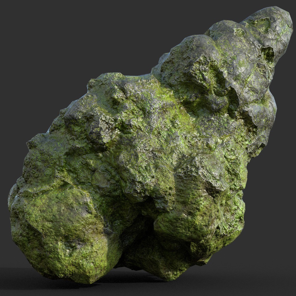 ArtStation - Low poly Damaged Jungle Mossy Rock Pack B 190425 | Game Assets