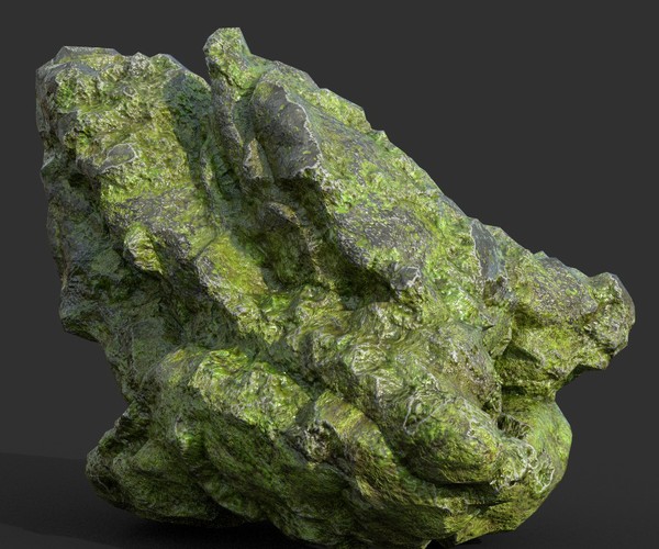 ArtStation - Low poly Damaged Jungle Mossy Rock Pack B 190425 | Game Assets