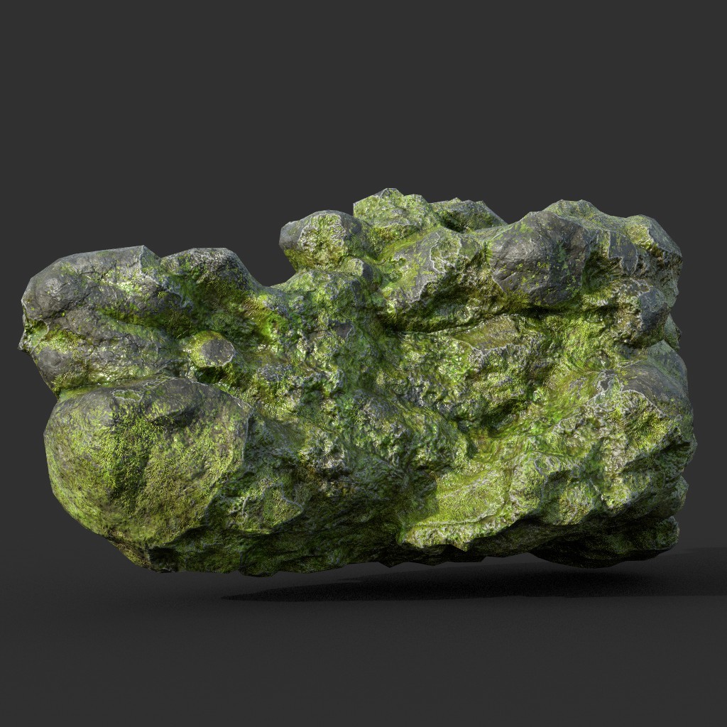 ArtStation - Low poly Damaged Jungle Mossy Rock Pack B 190425 | Game Assets