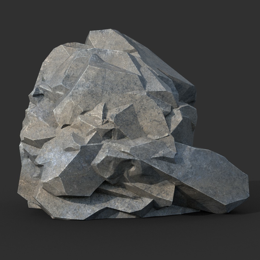 ArtStation - Low poly Gray Rock Formation Pack A 190421 | Game Assets
