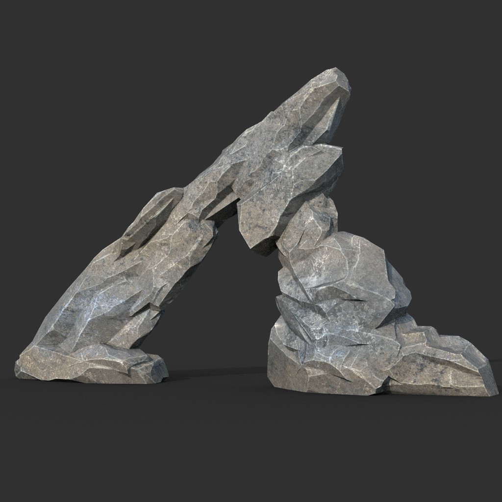 ArtStation - Low poly Gray Rock Formation Pack A 190421 | Game Assets