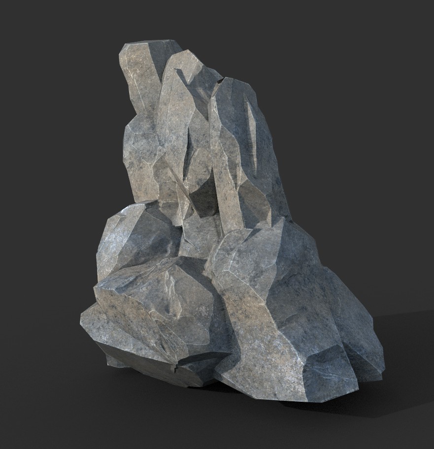 ArtStation - Low poly Gray Rock Formation Pack A 190421 | Game Assets