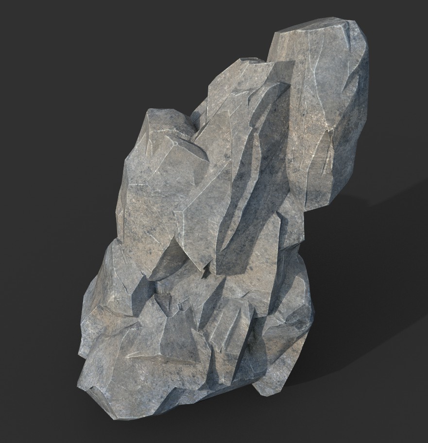ArtStation - Low poly Gray Rock Formation Pack A 190421 | Game Assets