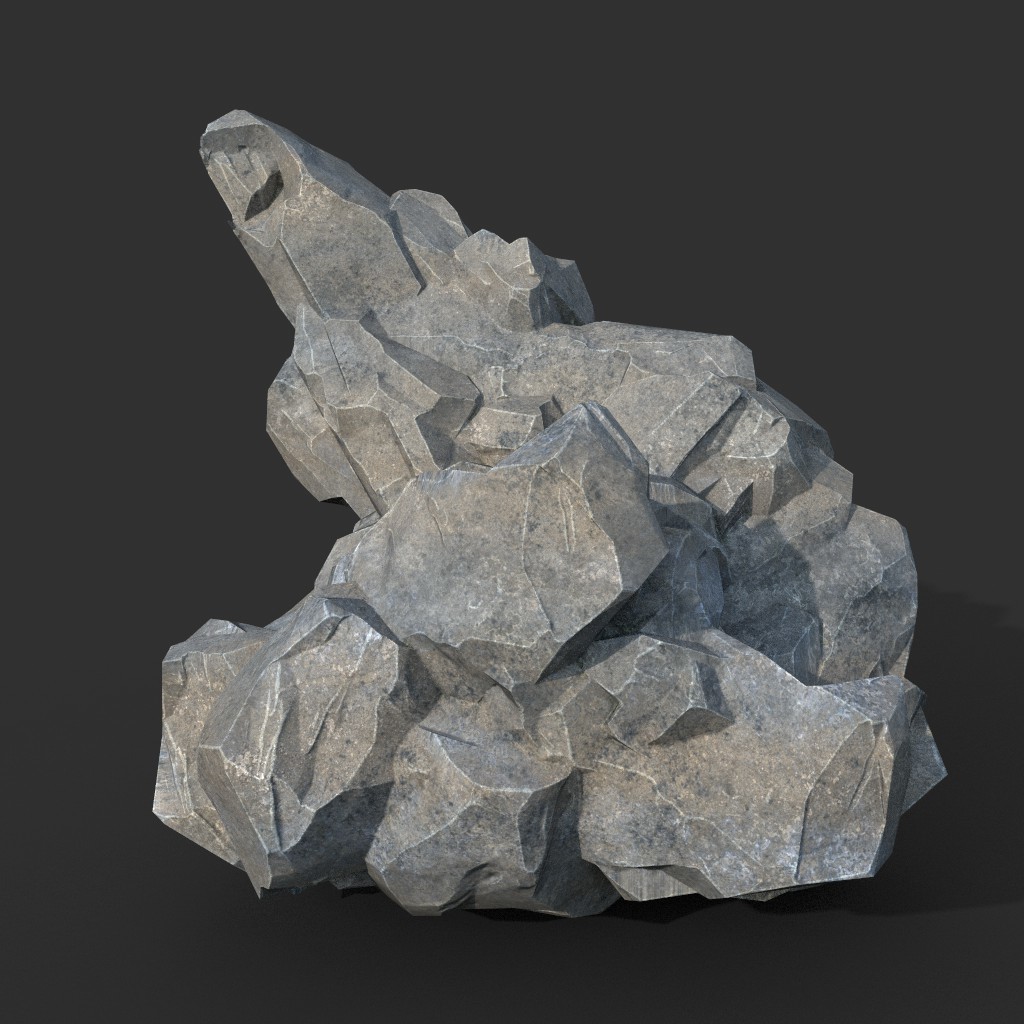 ArtStation - Low poly Gray Rock Formation Pack B 190421 | Game Assets