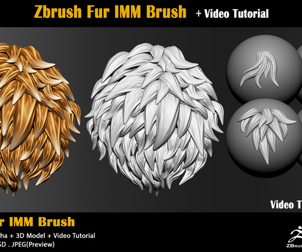 ArtStation - Zbrush Fur IMM Brush + Video Tutorial | Brushes
