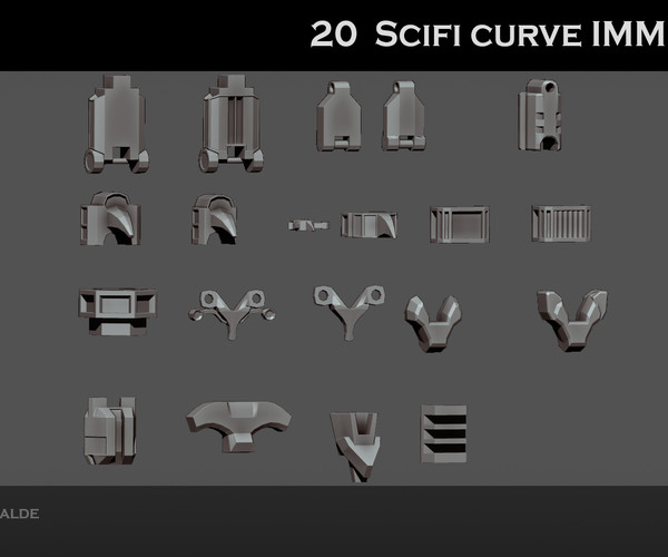 ArtStation - 20 Sci-Fi & Cyberpunk IMM Curve Brushes for ZBrush — Tech ...