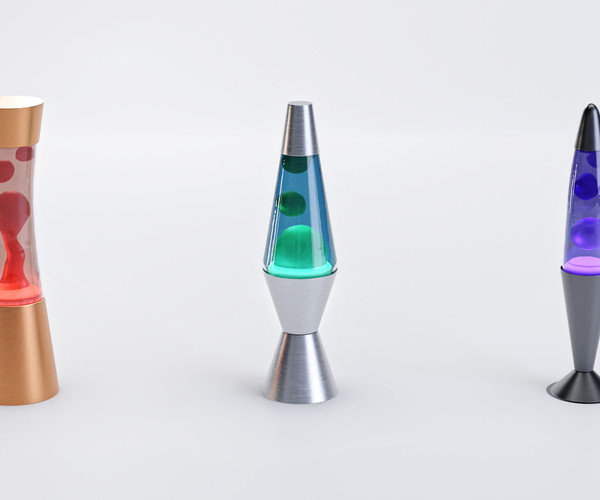 ArtStation - Set of Retro Lava Lamps - Decorative Interior Pack low ...