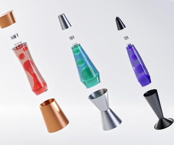 ArtStation - Set of Retro Lava Lamps - Decorative Interior Pack low ...