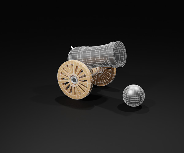 ArtStation - Low Poly Cannon & Cannonball | Game Assets