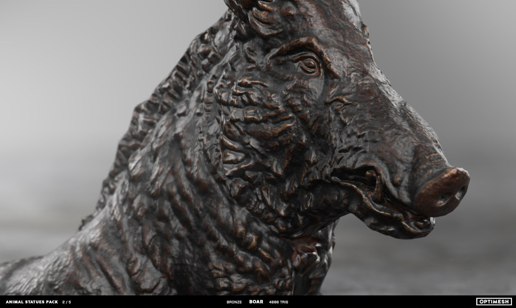 ArtStation - Boar wild hog statue - 3D BR model Low-poly | Game Assets