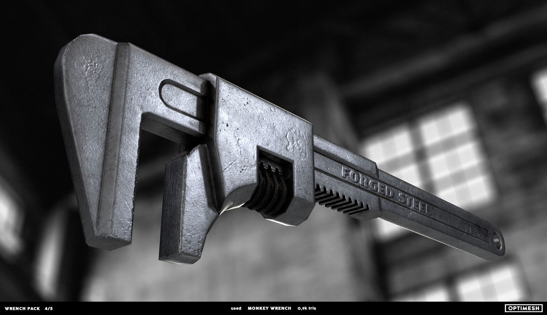 ArtStation - Monkey wrench - 3D PBR model Low-poly | Resources