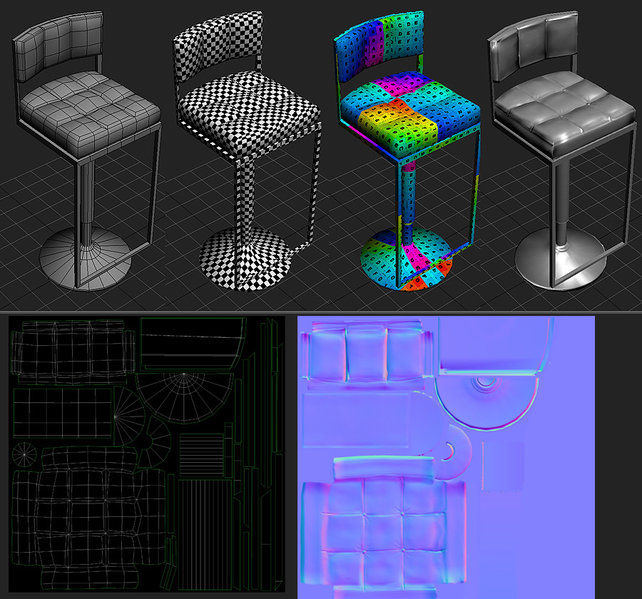 ArtStation - Lowpoly Bar Stool model | Game Assets
