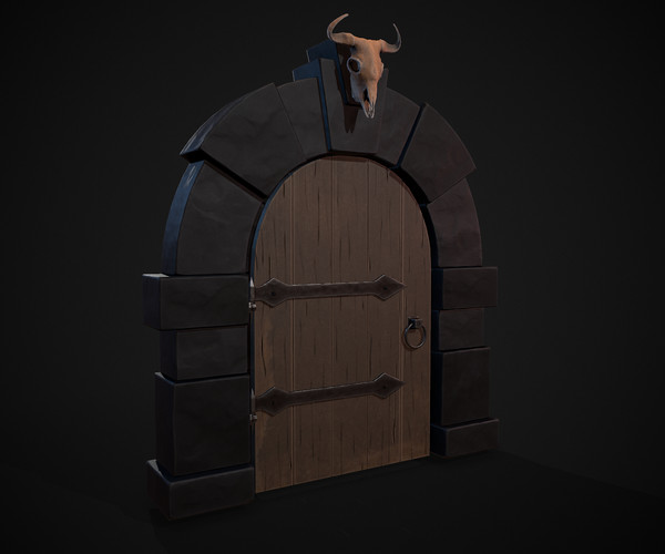 ArtStation - Dungeon door with bull skull | Game Assets