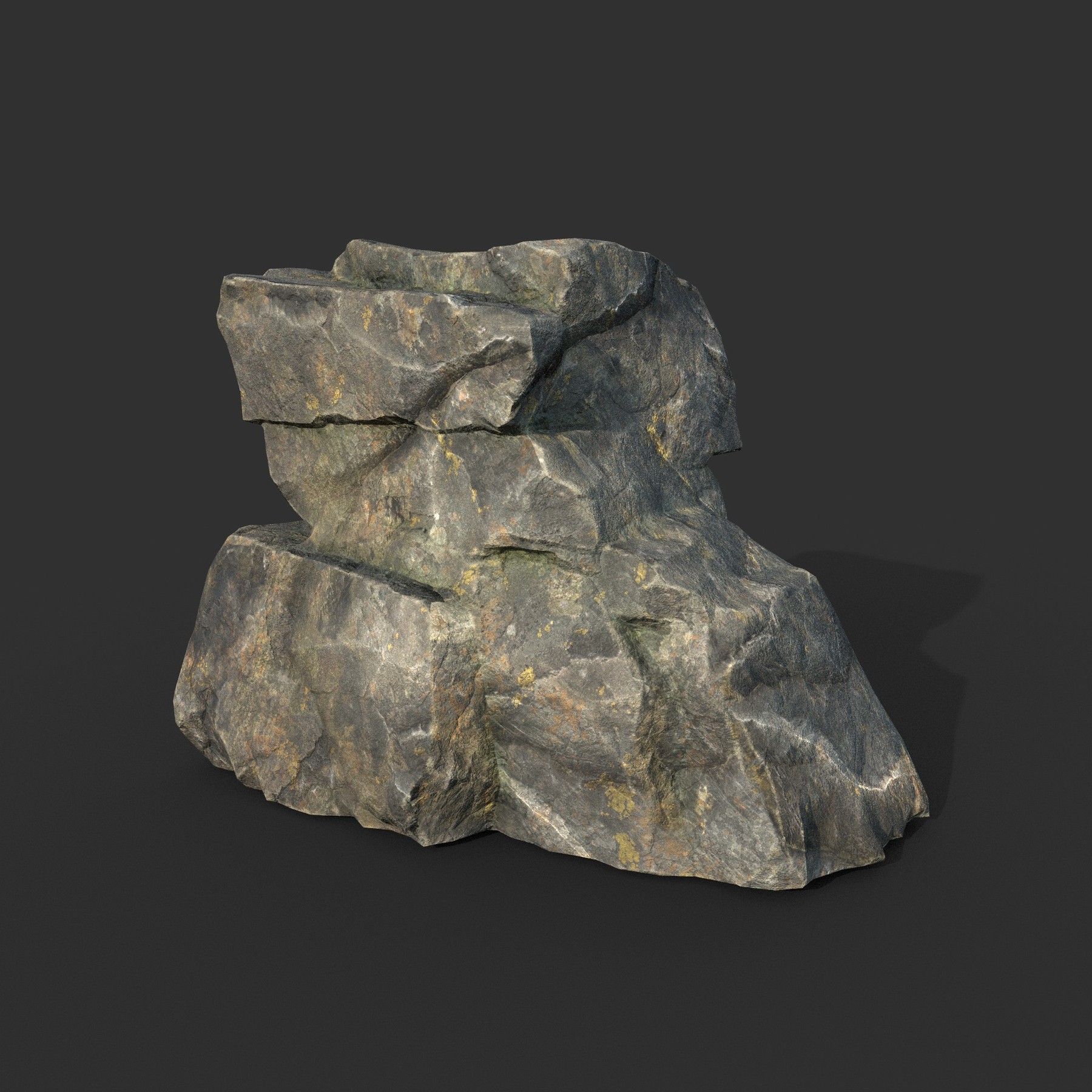 ArtStation - Low poly Big Rock Formation 200928 - Mossy | Game Assets