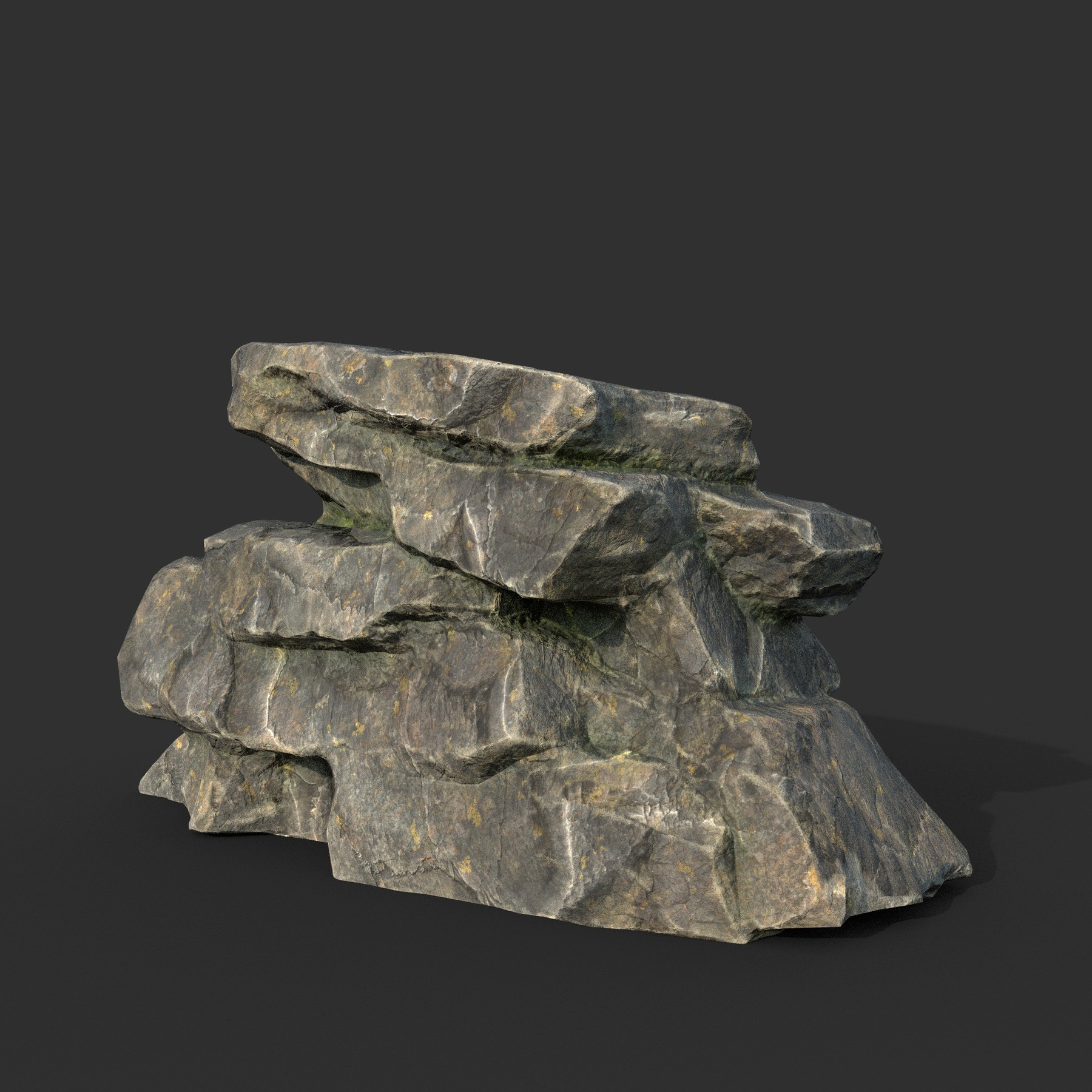 ArtStation - Low poly Big Rock Formation 200928 - Mossy | Game Assets