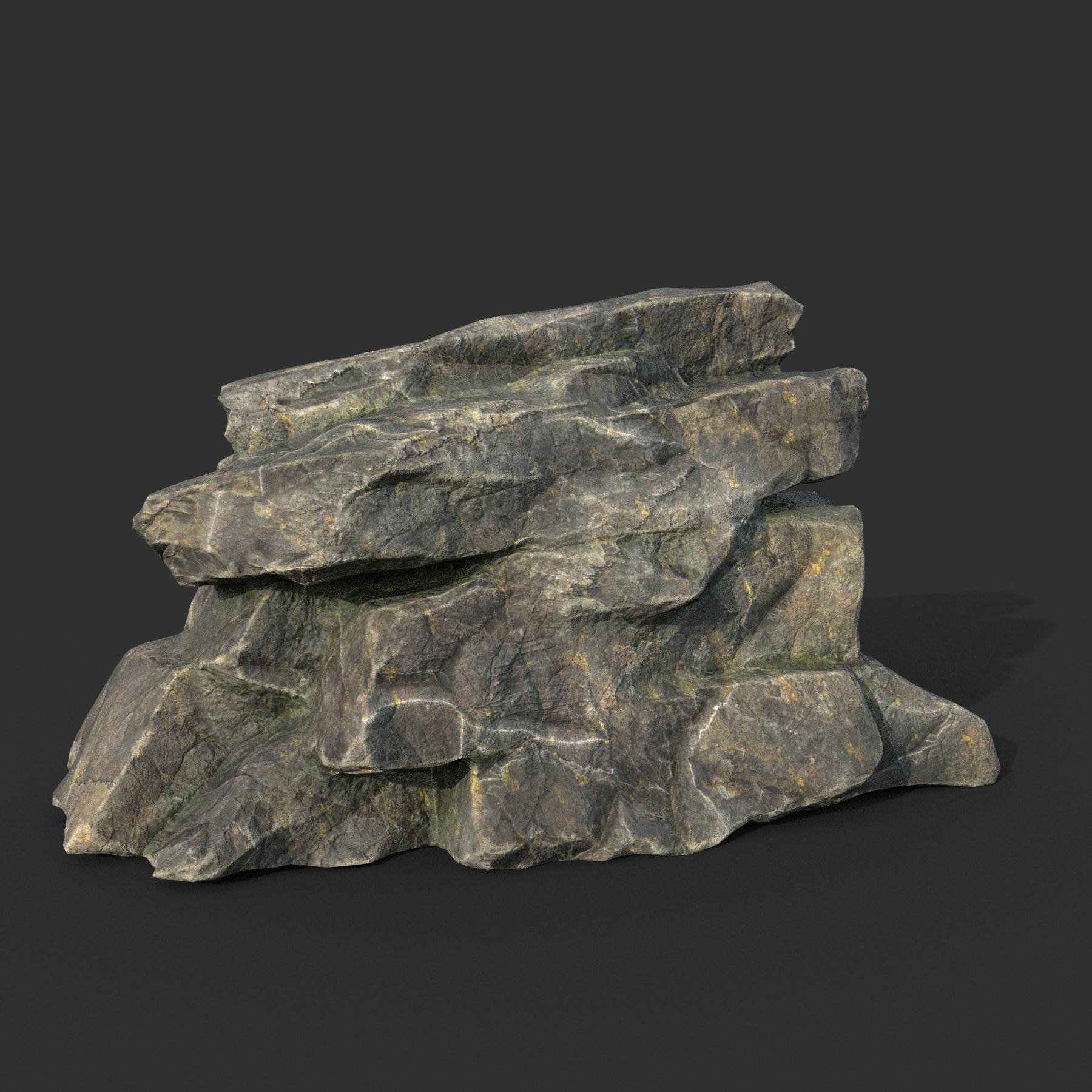 ArtStation - Low poly Big Rock Formation 200928 - Mossy | Game Assets