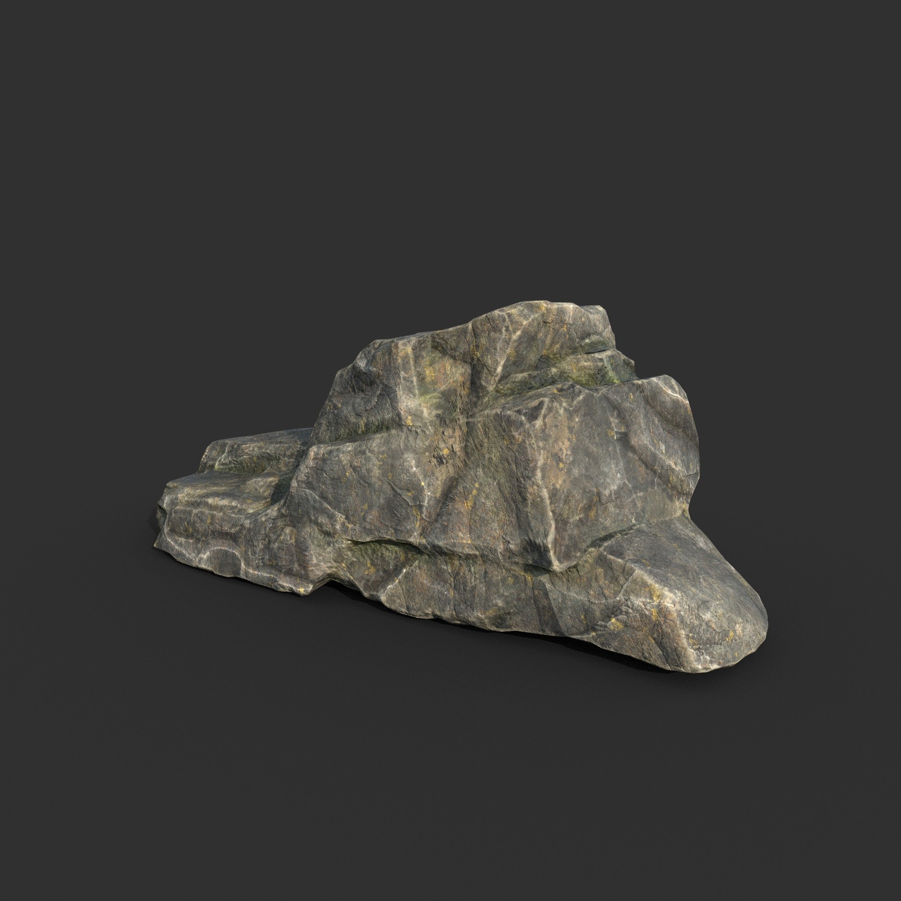 ArtStation - Low poly Big Rock Formation 200928 - Mossy | Game Assets