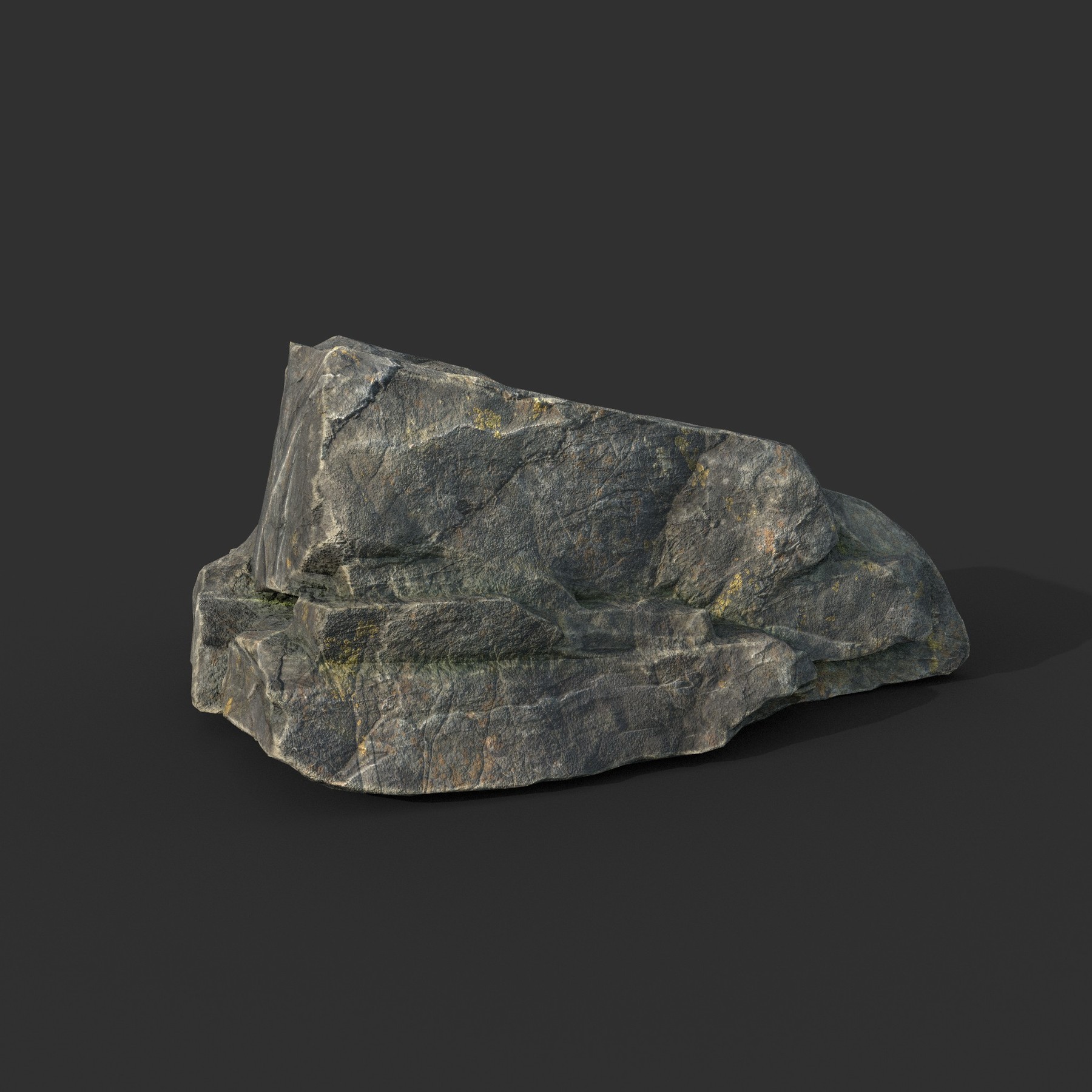 ArtStation - Low poly Big Rock Formation 200928 - Mossy | Game Assets