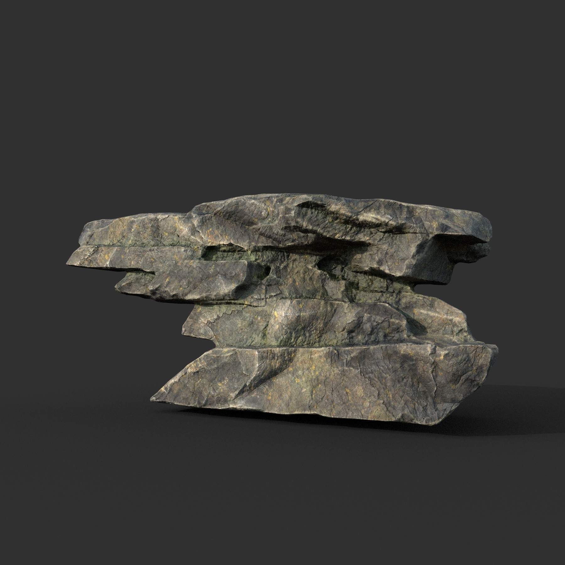 ArtStation - Low poly Big Rock Formation 200928 - Mossy | Game Assets