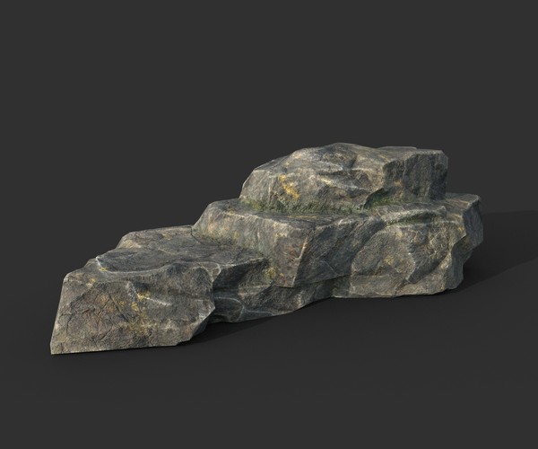 ArtStation - Low poly Big Rock Formation 200928 - Mossy | Game Assets