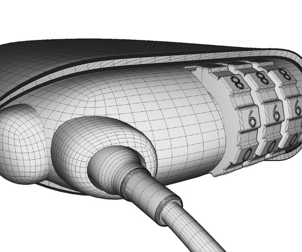 ArtStation - 3D Retractable cable lock | Resources