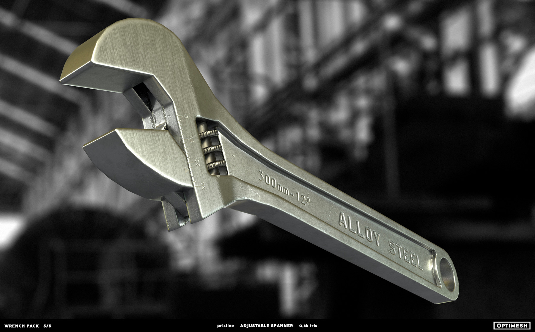 ArtStation - Adjustable spanner - 3D PBR model Low-poly | Resources