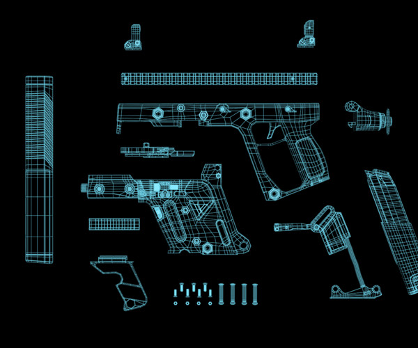 ArtStation - Vector Kriss Weapon - subdivision modeling/uvs - Hard ...