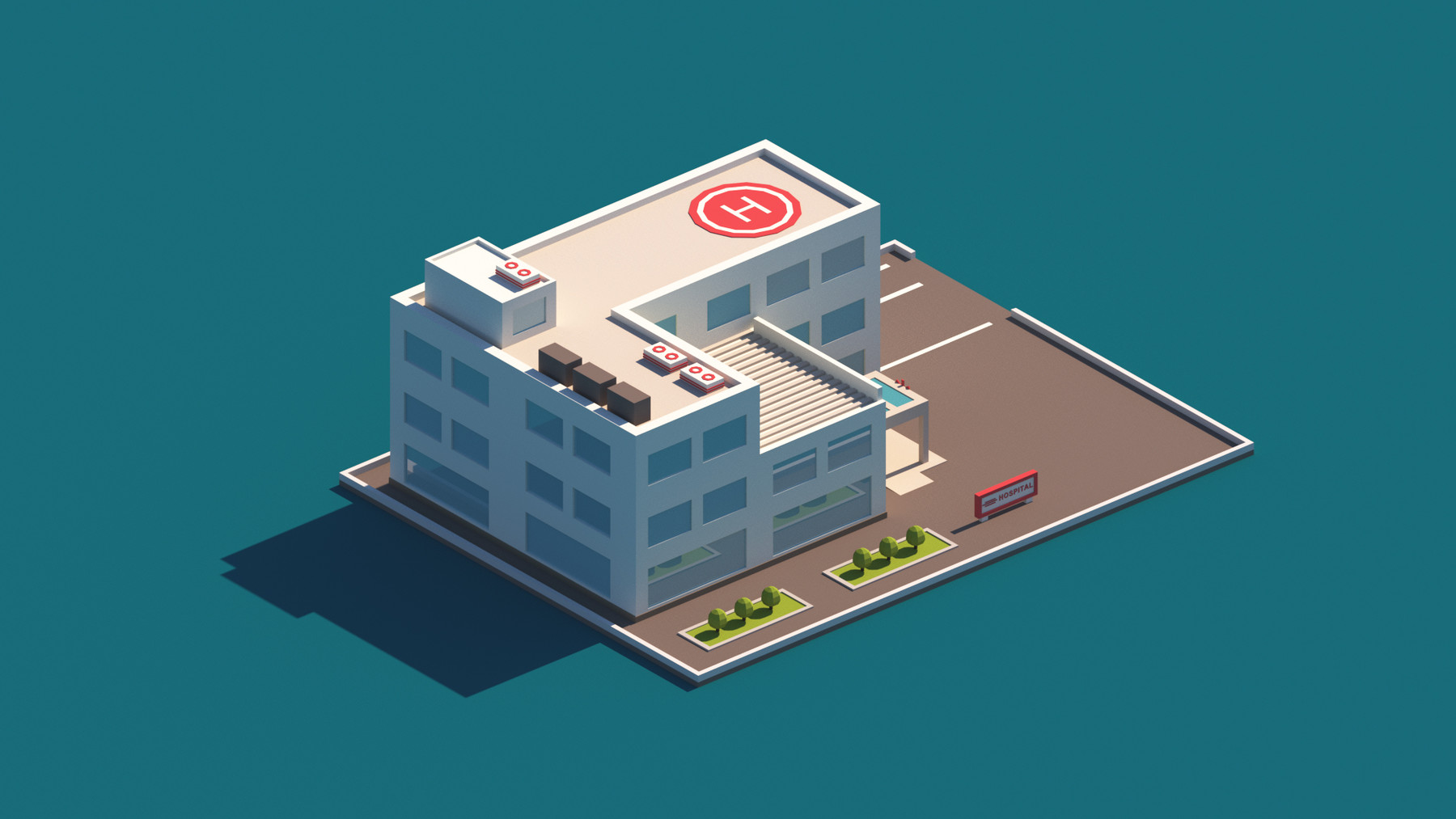 ArtStation - Cartoon Low Poly Administrative Building Package | Game Assets