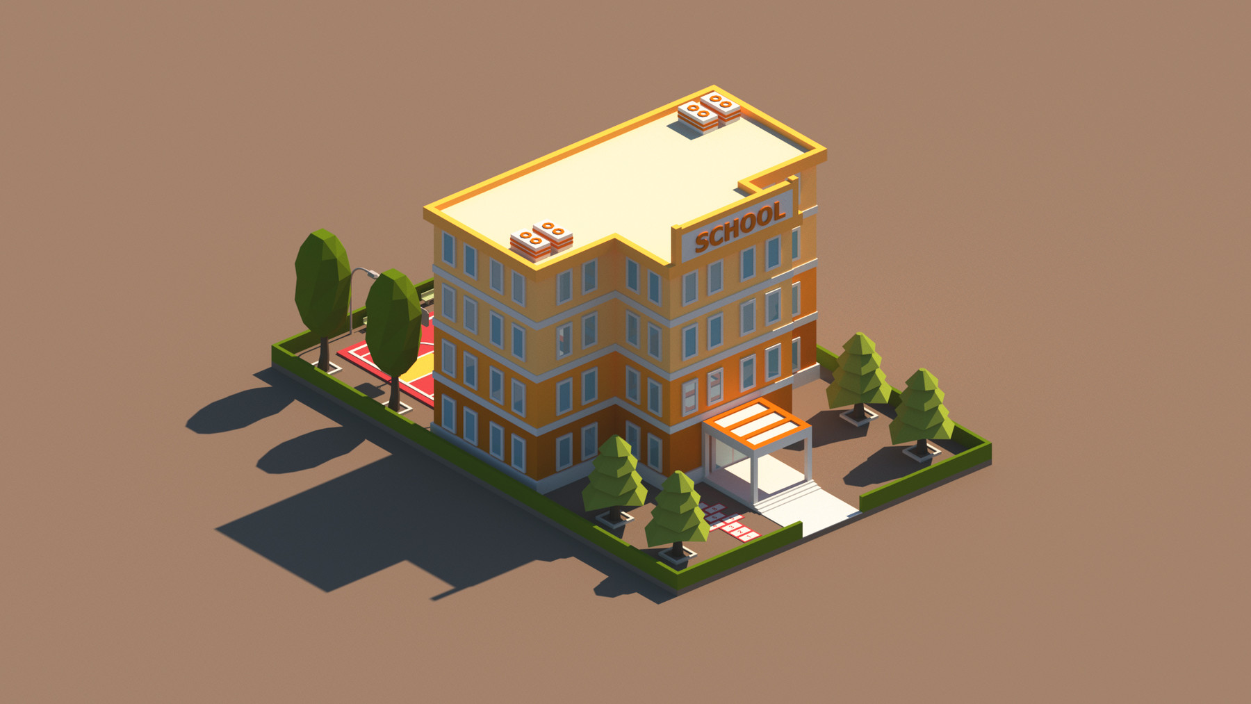 ArtStation - Cartoon Low Poly Administrative Building Package | Game Assets