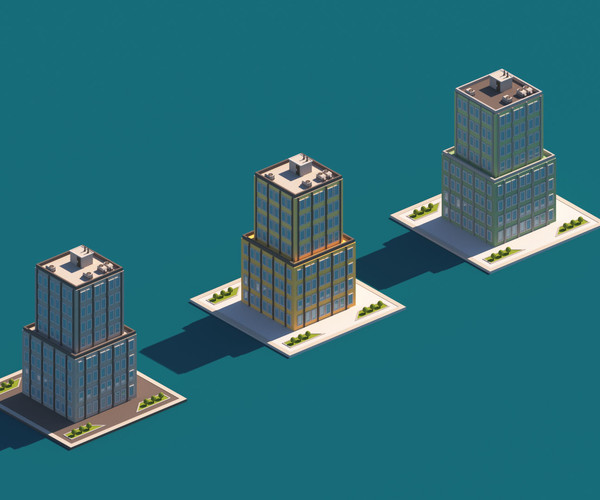 ArtStation - Cartoon Apartment Buildings Package | Game Assets