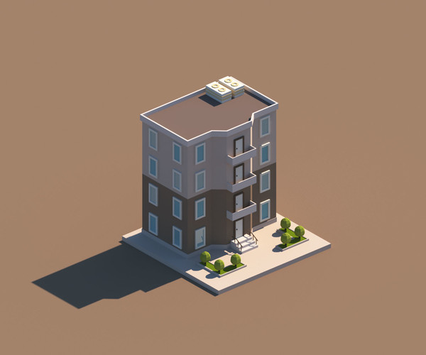 ArtStation - Cartoon Apartment Buildings Package | Game Assets