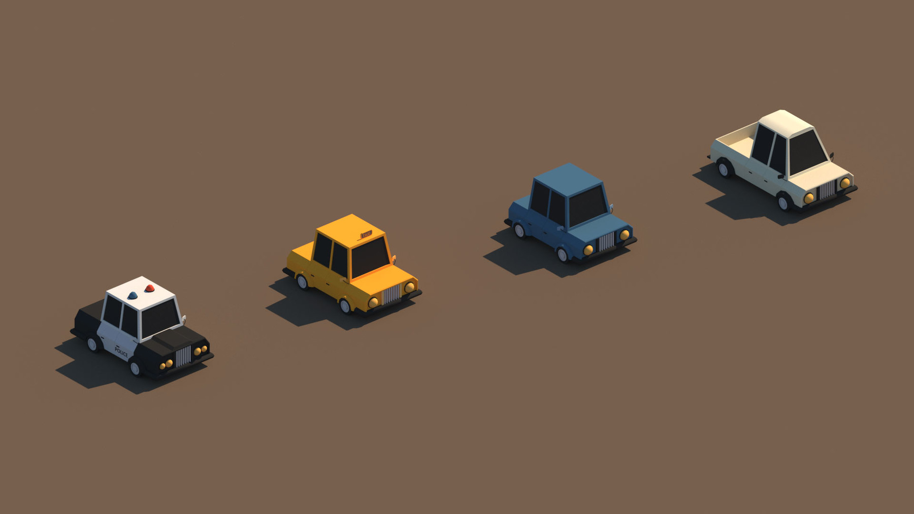 ArtStation - Cartoon Low Poly Cars Package | Resources