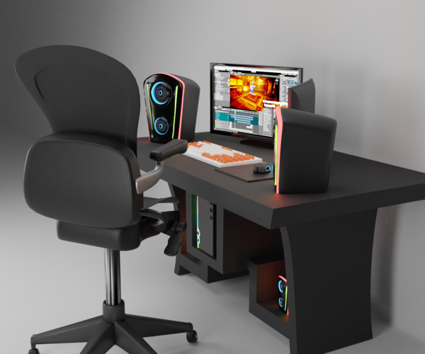 ArtStation - PC Setup 3D model | Resources