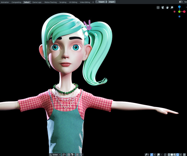 ArtStation - Stylized Character Girl - Blender Cycles And Eevee - Julie ...